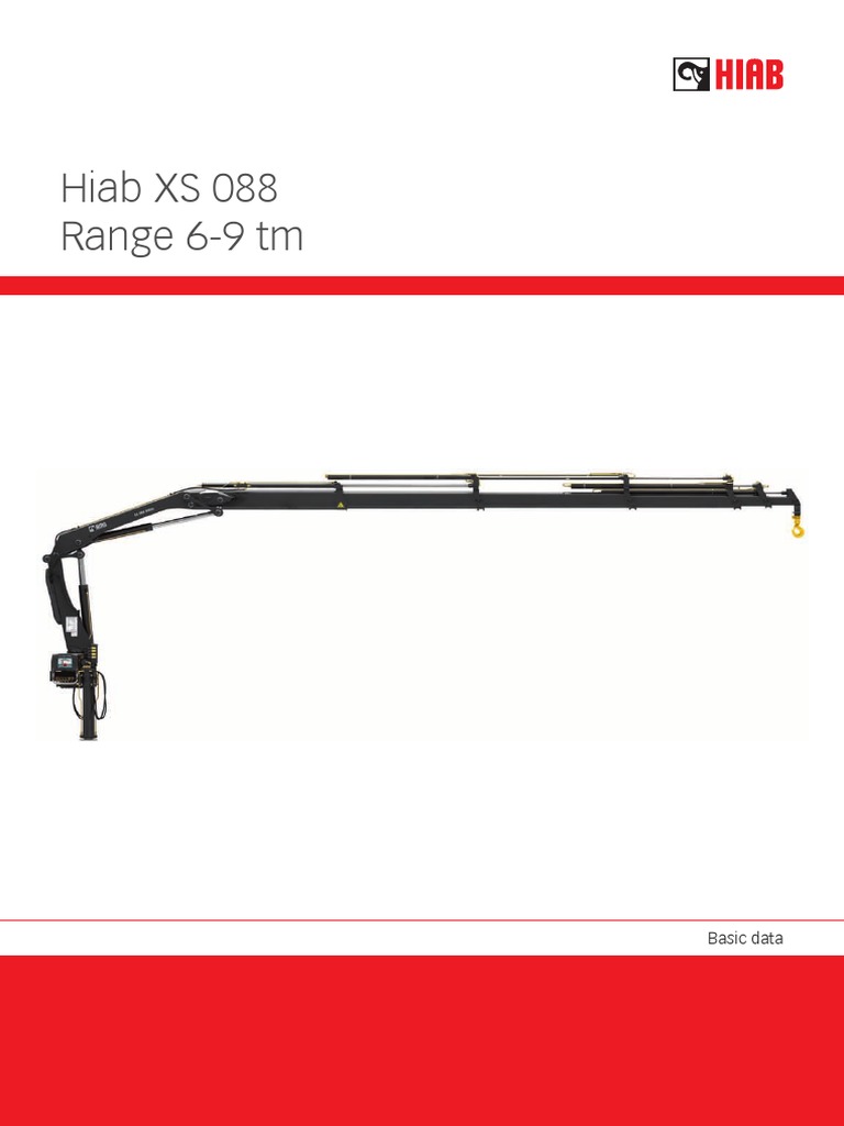 Hiab XS 088 Basic Data Sheet | PDF | Crane (Machine) | Business