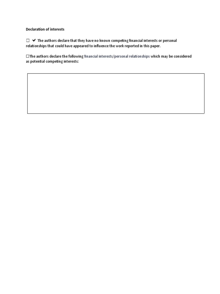 Declaration of Competing Interests | PDF