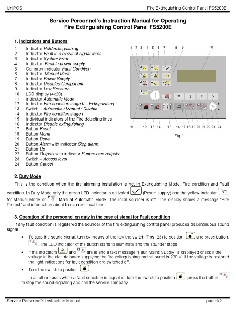 Service Personnel's Instruction Manual For Operating Fire Extinguishing ...