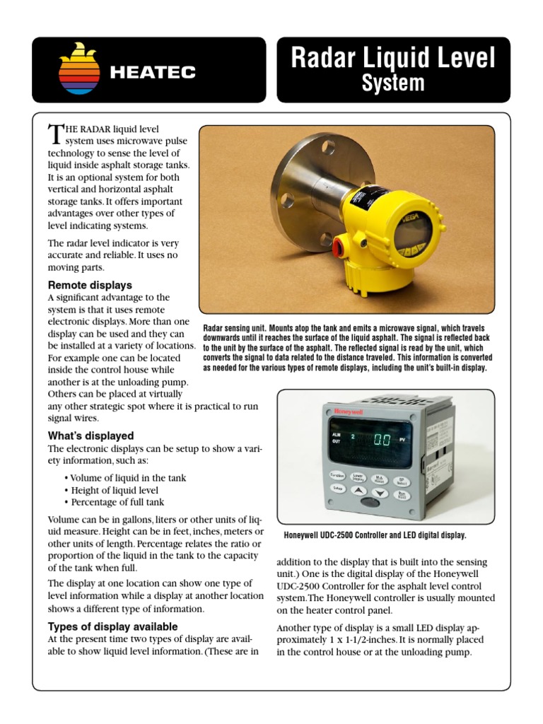Radar Liquid Level: System | PDF | Radar | Tanks