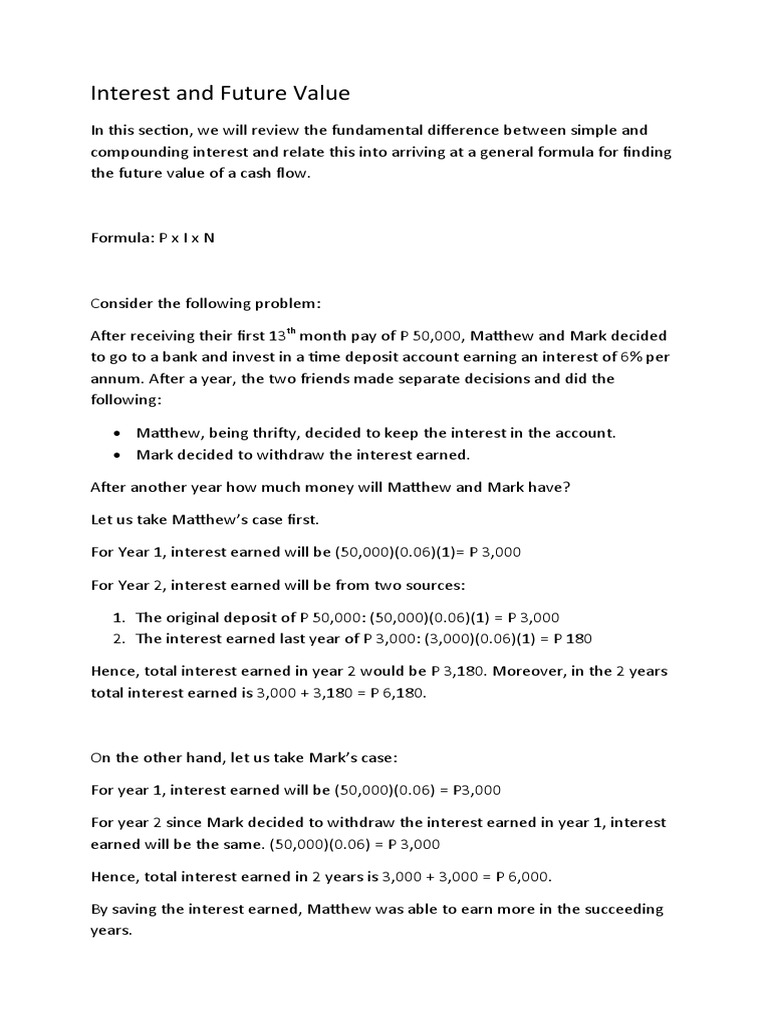 Interest and Future Value | PDF