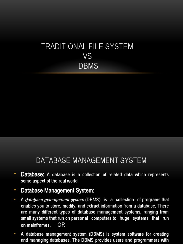 File System Vs DBMS-1 | PDF | File System | Databases
