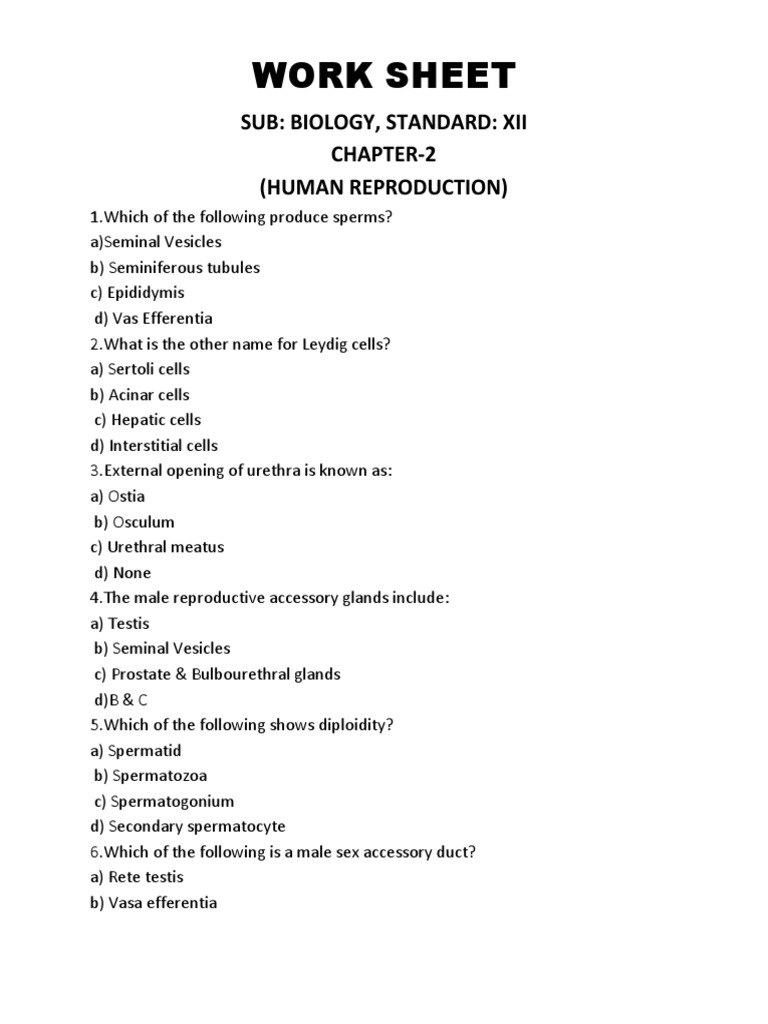 Understanding Human Reproduction: An Analysis of Key Concepts Covered ...