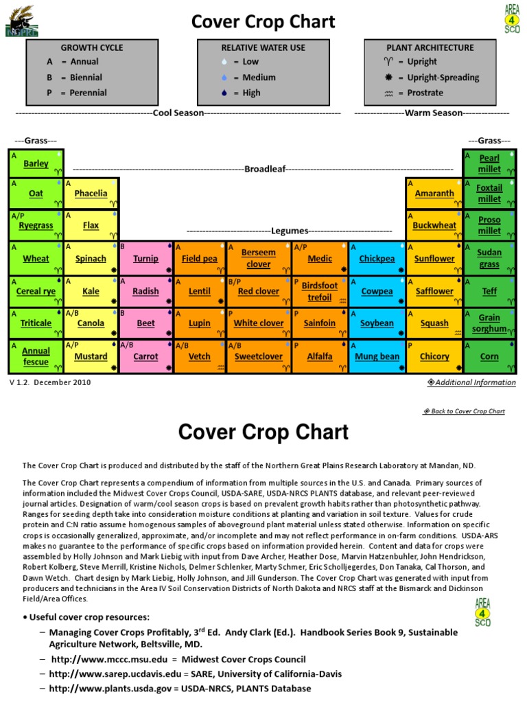 Cover Crop Chart | PDF | Clover | Rapeseed