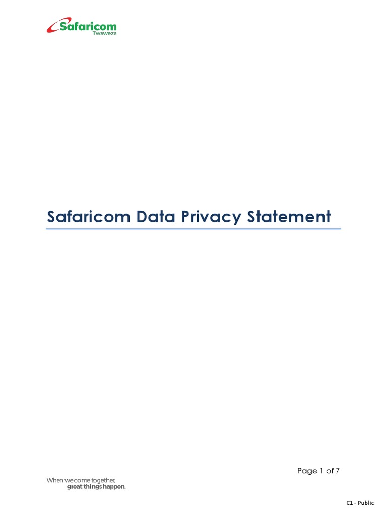 Safaricom Data Privacy Statement: Page 1 of 7 | PDF | Websites | Http ...