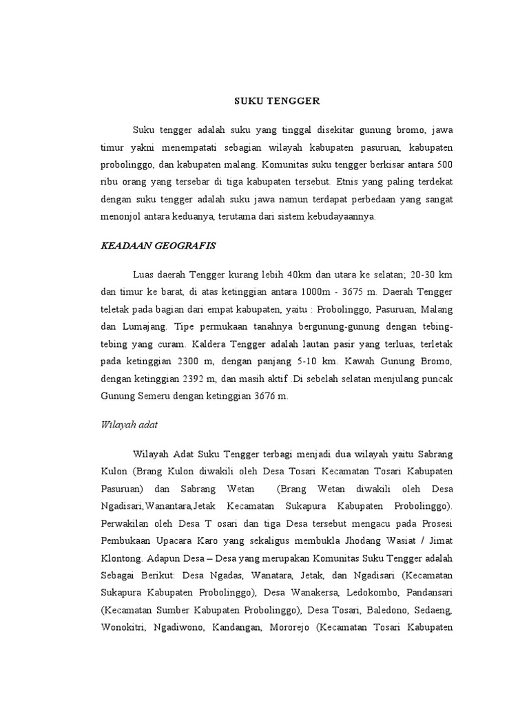 Suku Tengger Pdf