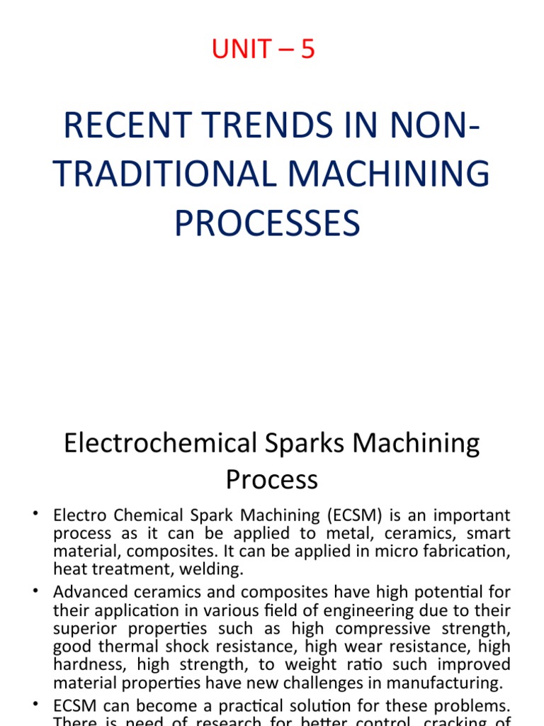 UCMP-Unit 5 | PDF | Machining | Electrode