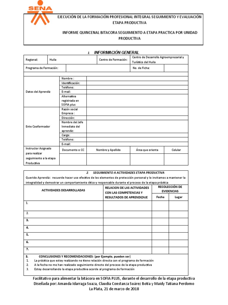 Bitacora Informe Quincenal | PDF | Educación avanzada | Business