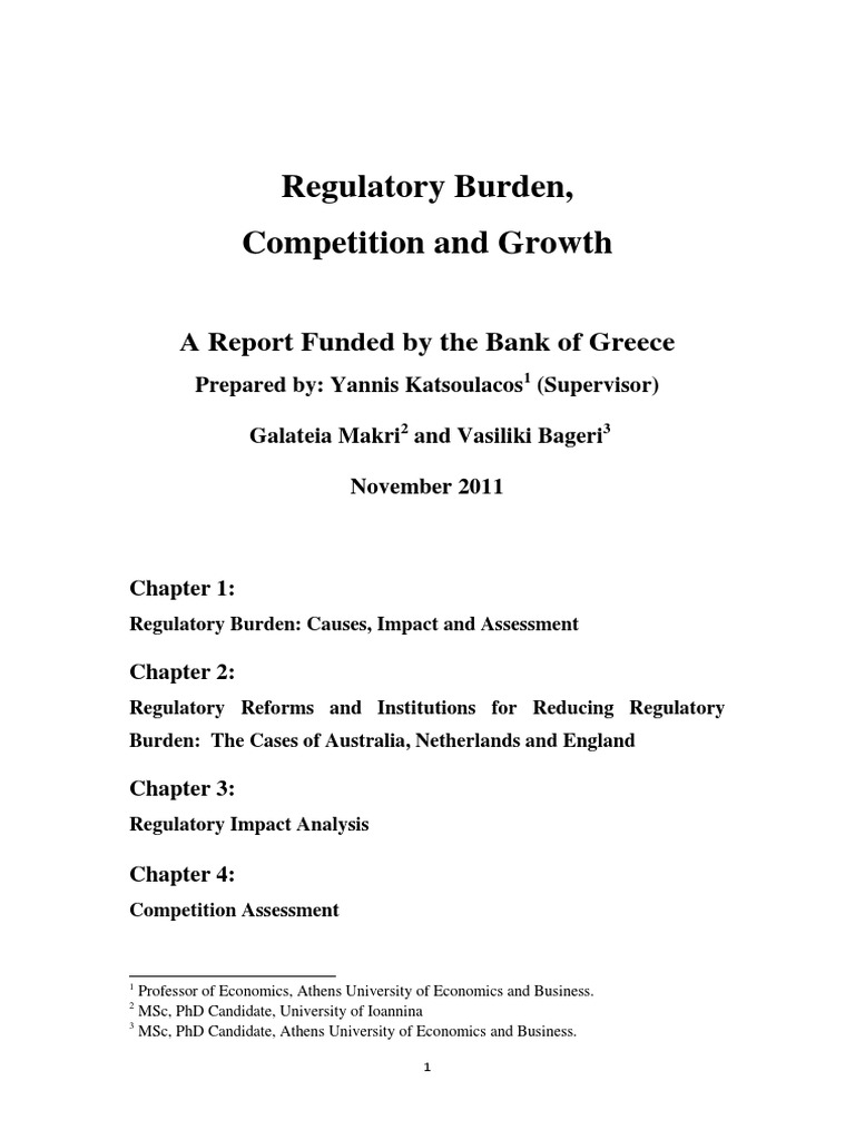 Regulatory Burden Competition and Growth | PDF | Market Failure ...