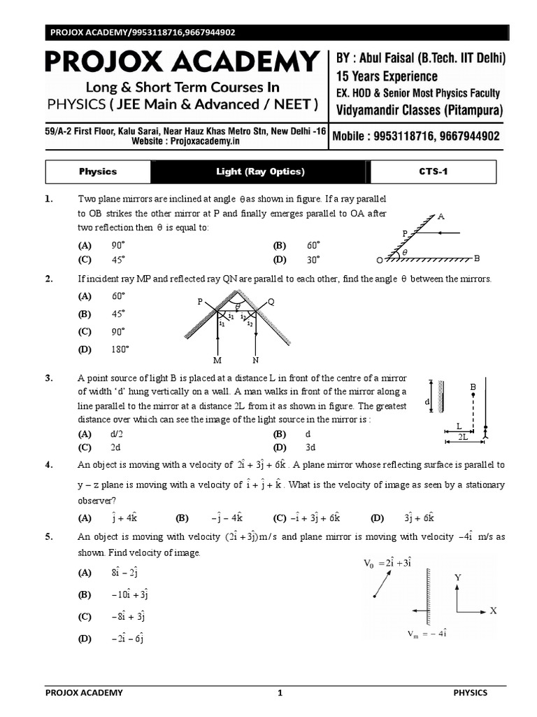 Light Assign Ment | PDF | Prism | Refraction