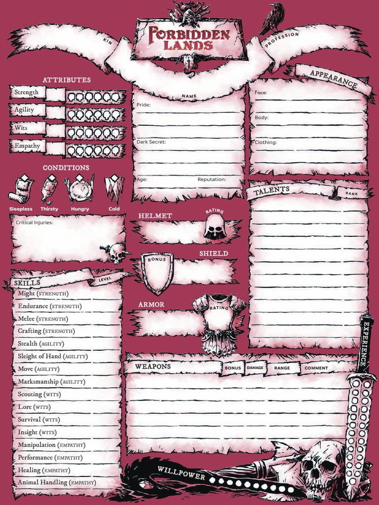 Forbidden Lands Sheets Color PDF | PDF | Foods | Nature
