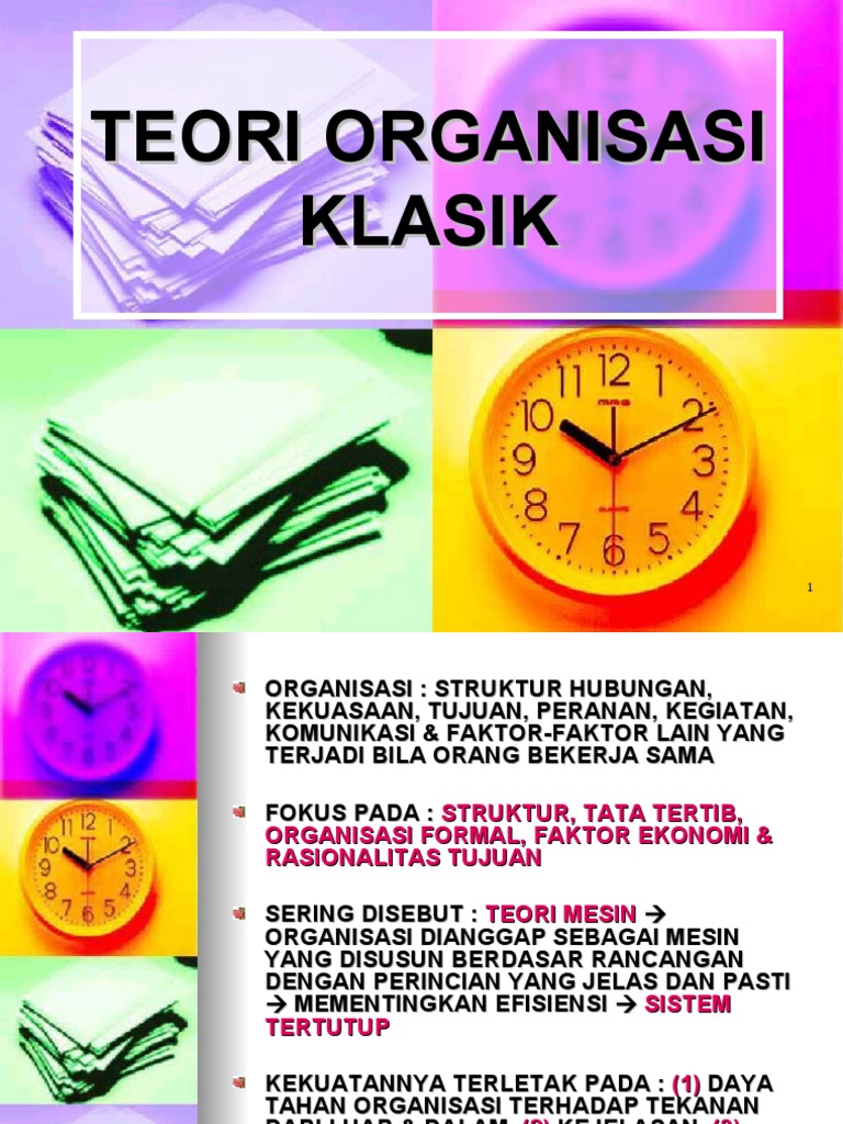 Teori Organisasi Klasik dan Neoklasik | PDF | Karier & Perkembangan