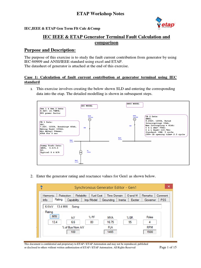 Generator Fault Calculation Guide | PDF | Physical Quantities ...