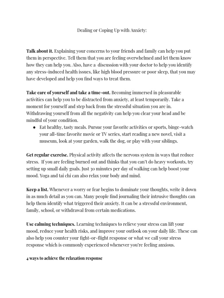 4 Ways To Achieve The Relaxation Response | PDF | Relaxation ...