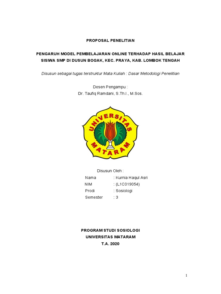 Proposal Penelitian Kuantitatif | PDF