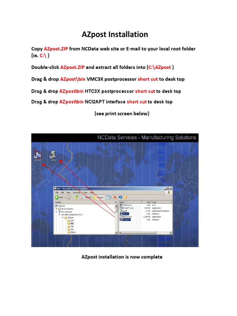 Azpost Installation: Azpost - Zip C:/ Azpost - Zip C:/Azpost Azpost/Bin ...