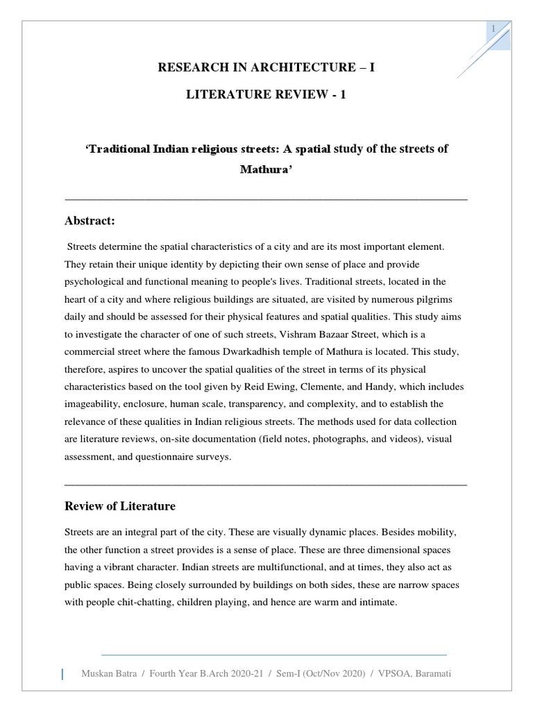 Research in Architecture - I Literature Review - 1 | PDF | Cognition ...
