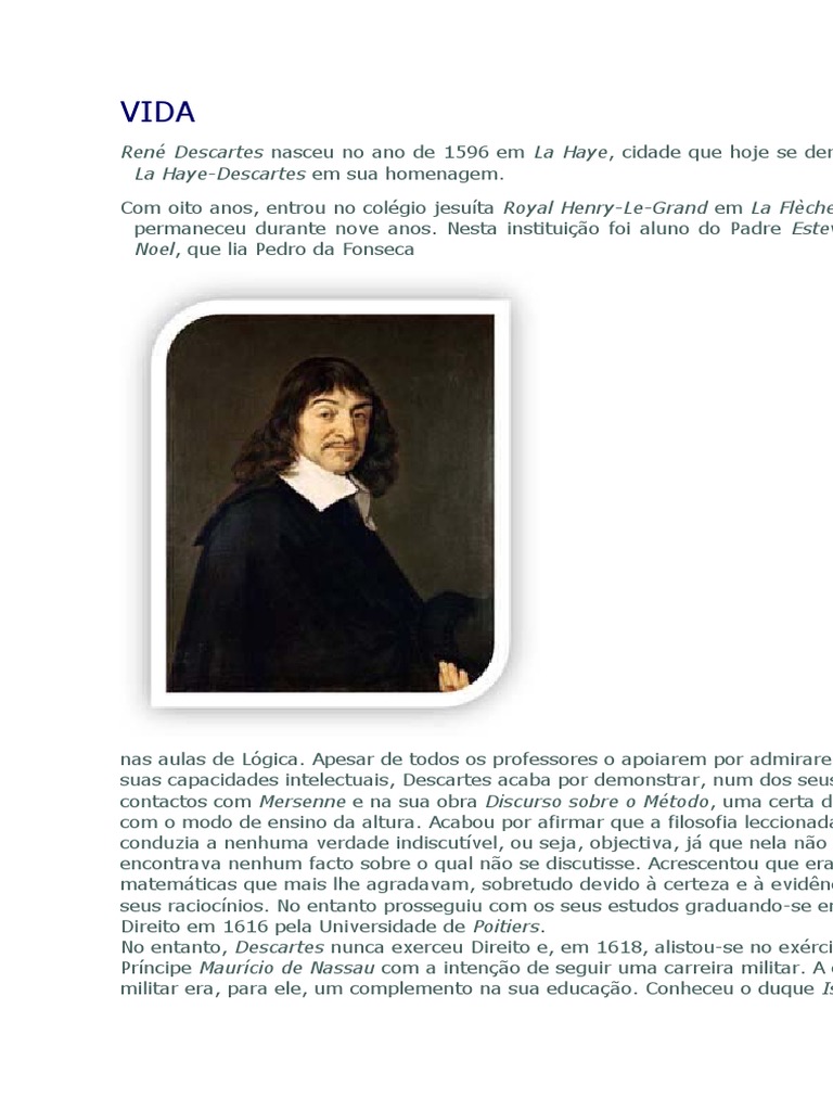 Descartes - Biografia | PDF | René Descartes | Ideia
