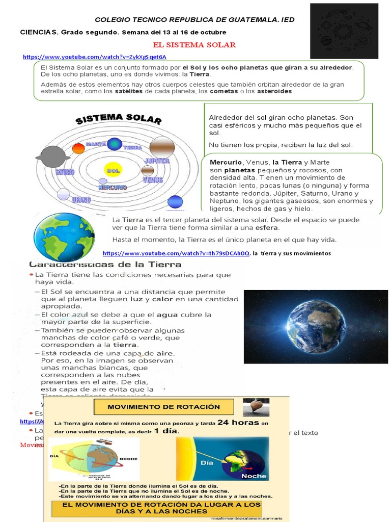 El Sistema Solar y La Tierra | Descargar gratis PDF | Planetas ...