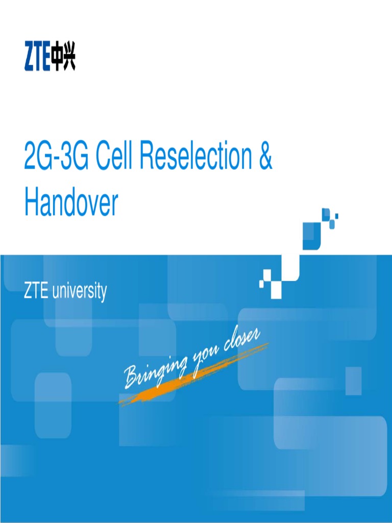 2G-3G Cell Reselection & Handover: ZTE University | PDF | Gsm | 3 G