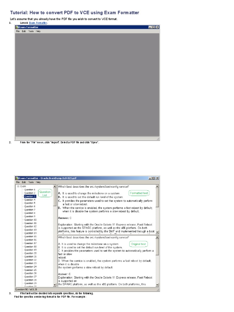 Tutorial: How To Convert PDF To VCE Using Exam Formatter | PDF