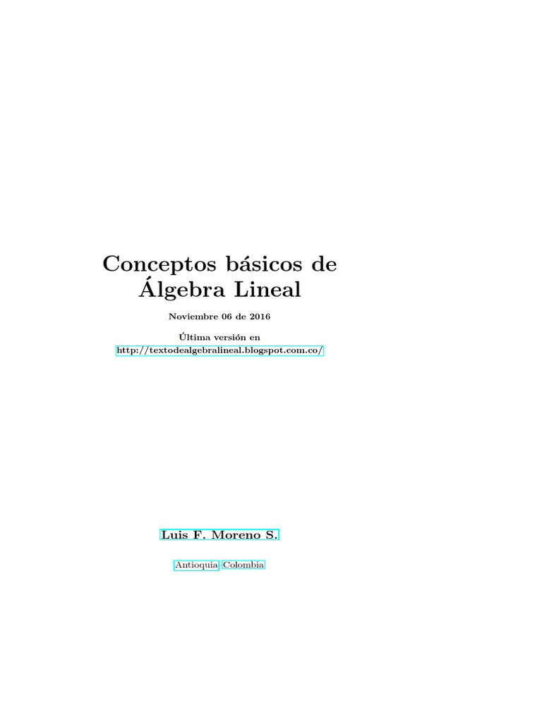 Conceptos Basicos de Algebra Lineal | PDF | Matriz (Matemáticas) | Espacio vectorial