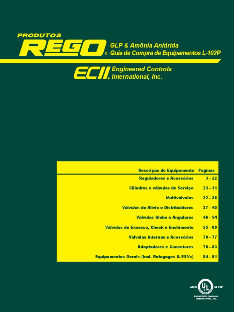 Catálogo Rego L-102P | PDF | Corrosão | Umidade