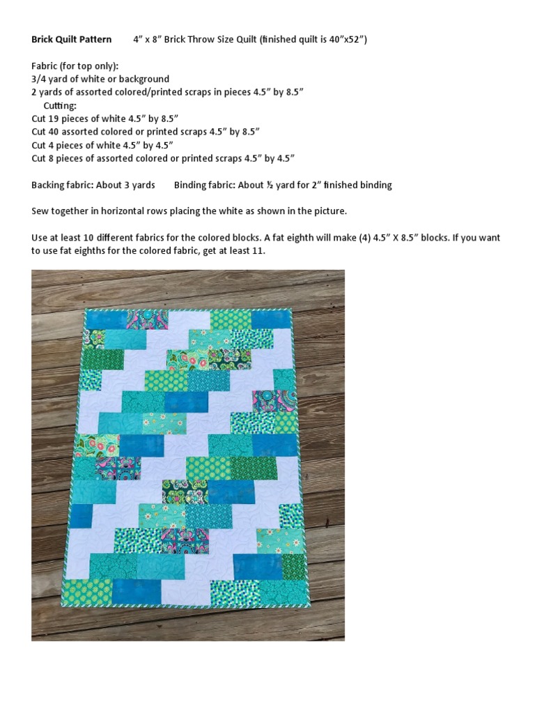 Brick Quilt Pattern 4 | PDF