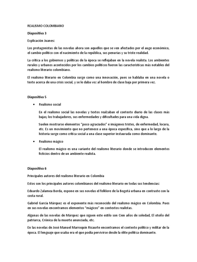 Realismo Colombiano | PDF