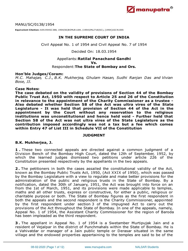 M.C. Mahajan, C.J., B.K. Mukherjea, Ghulam Hasan, Sudhi Ranjan Das and ...