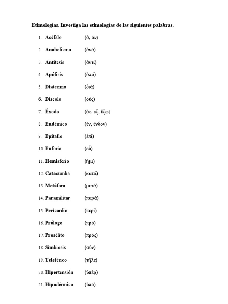 Ejercicio-Prefijos Griegos | PDF