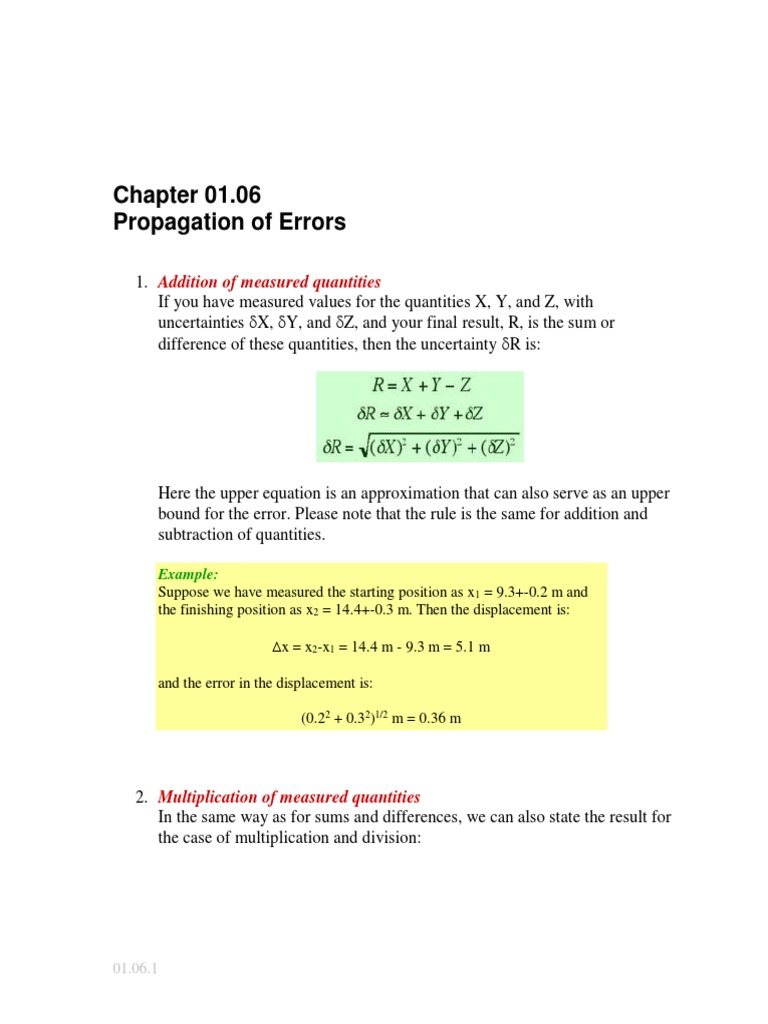 1 6 Propagation Error | PDF | Maxima And Minima | Function (Mathematics)