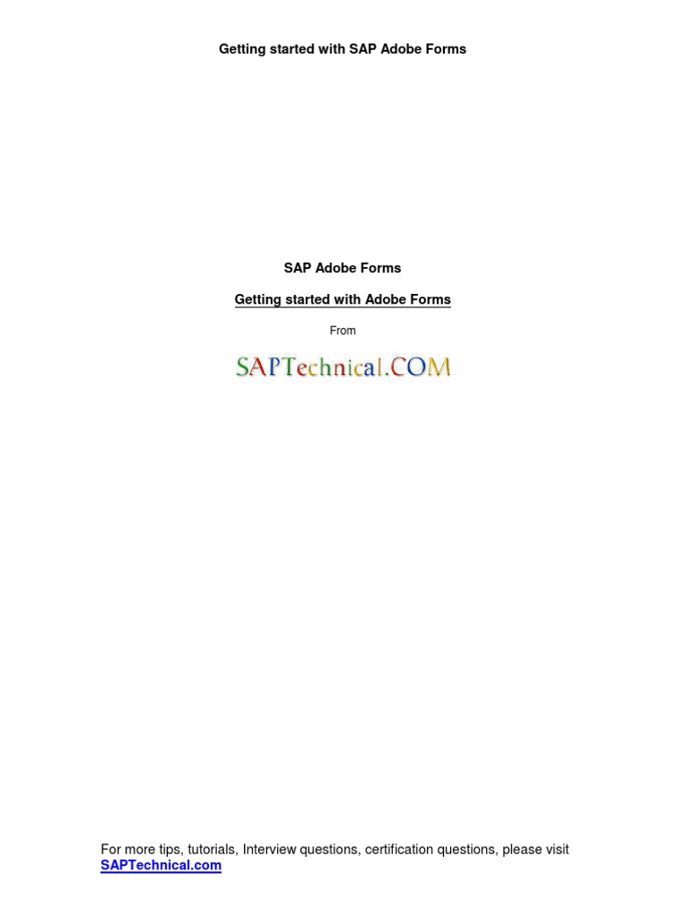Getting Started With SAP Adobe Forms | PDF | Software Engineering ...