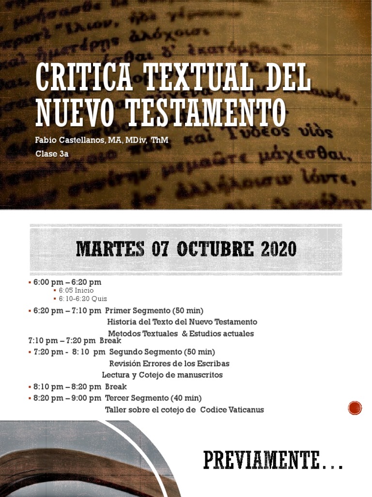 Critica Textual NT-Clase 3a PDF | PDF | Crítica textual | Versiones de ...