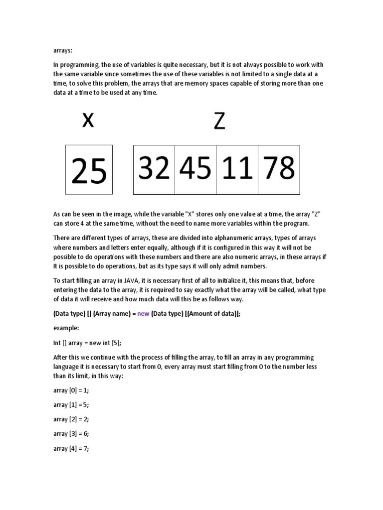 Data Type Array Name Data Type Amount Of Data Pdf Variable Computer Science