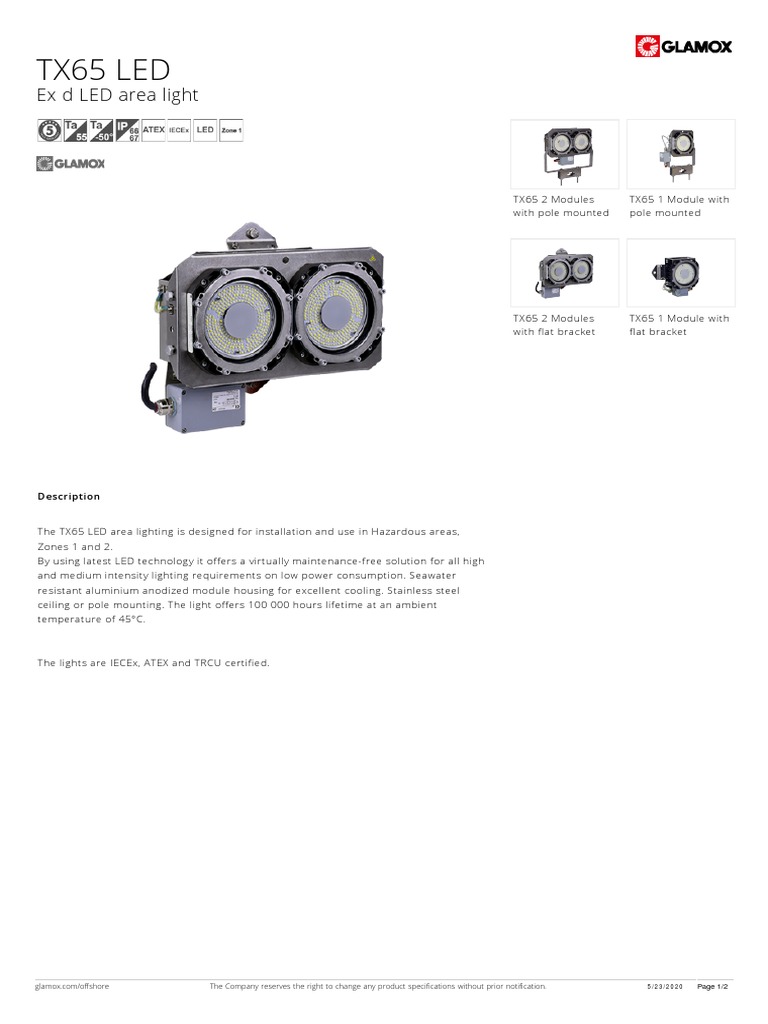 Group TX65 LED | PDF | Lighting | Stainless Steel