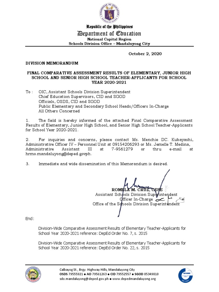 Department of Education: Republic of The Philippines | PDF ...