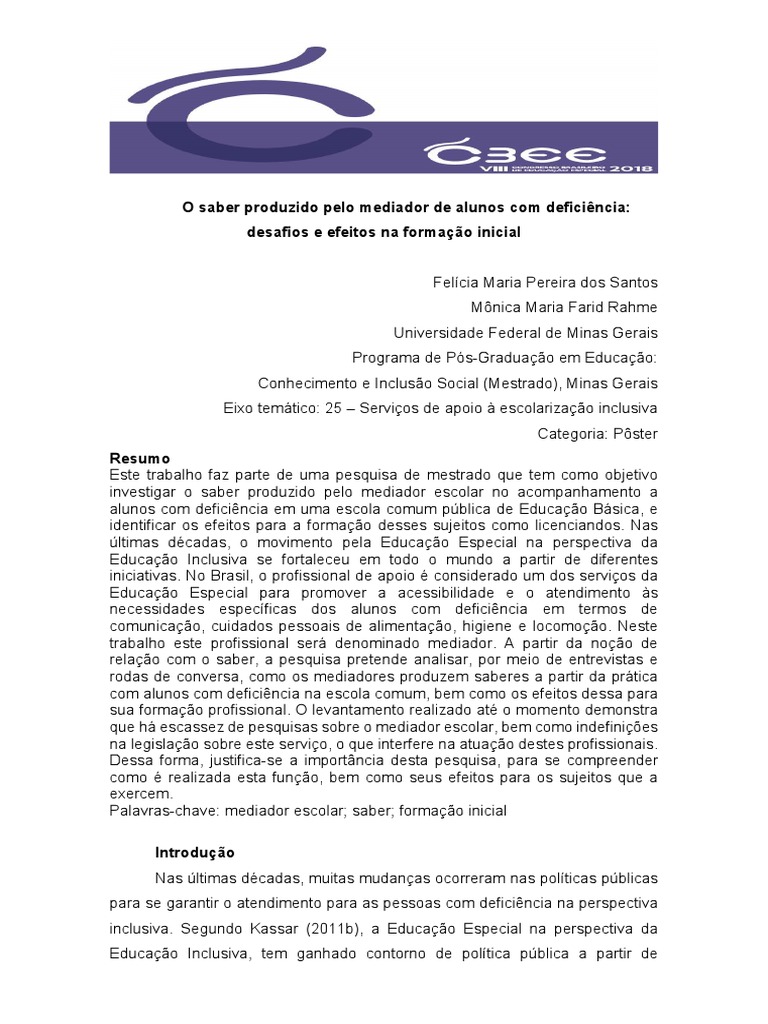 O Saber Mediador Felicia Santos e Monica Rahme | PDF | Educação ...