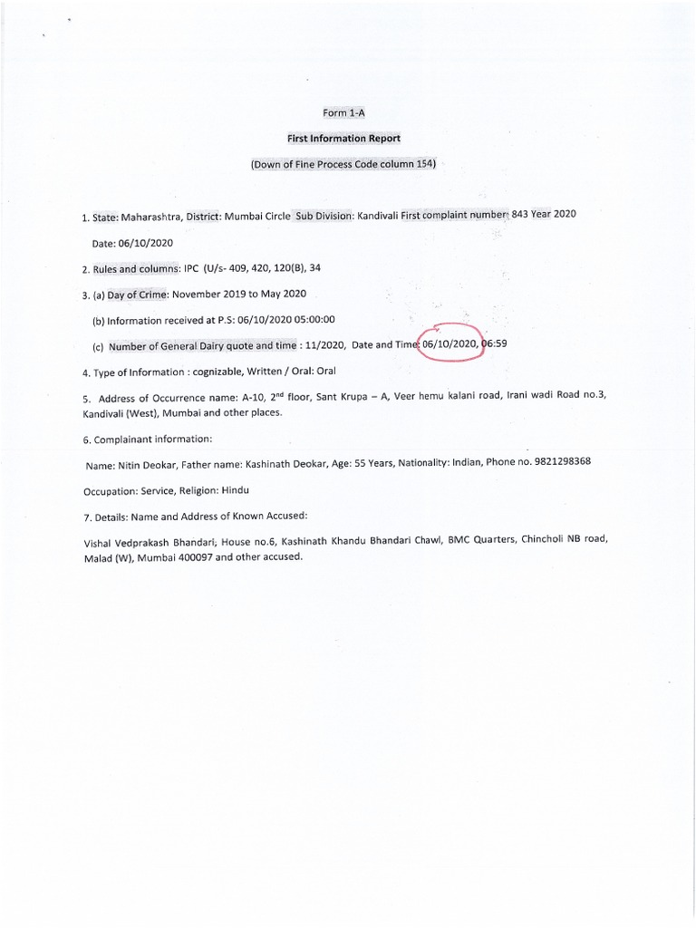 FIR BARC - Note | PDF