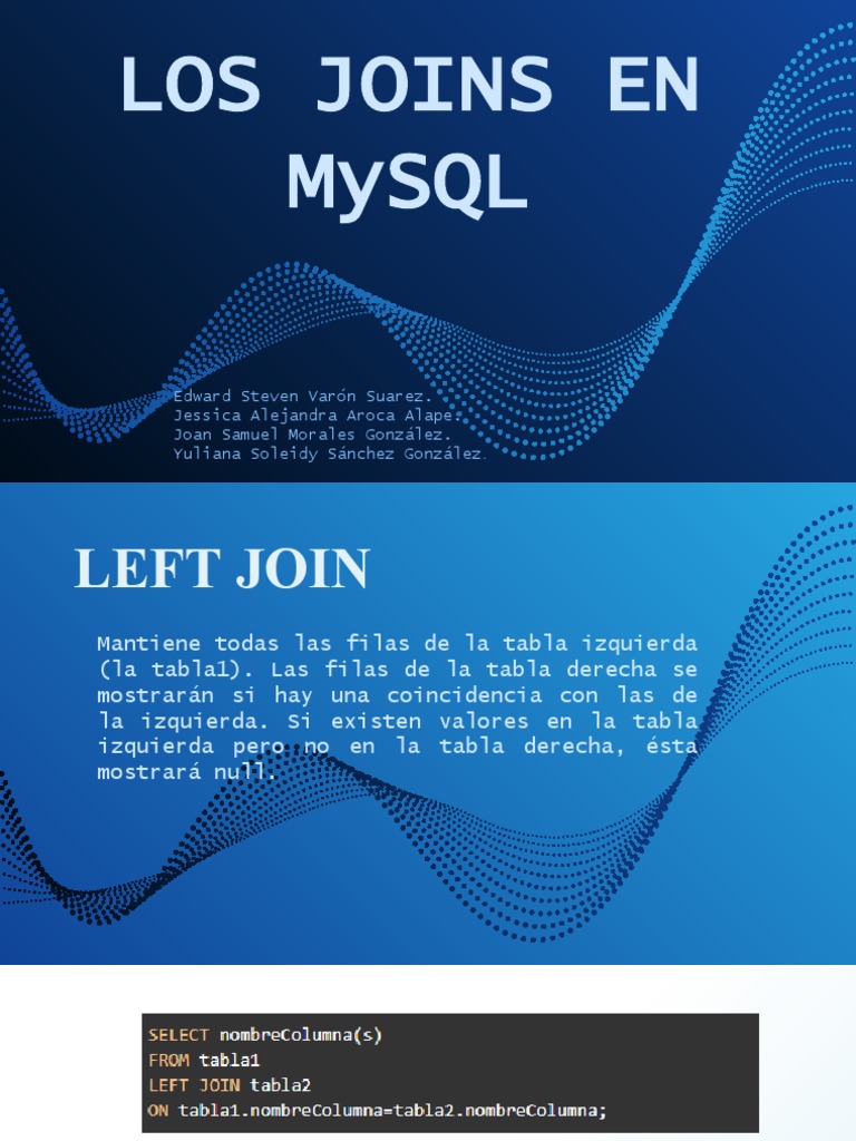 LOS JOINS EN MySQL | PDF