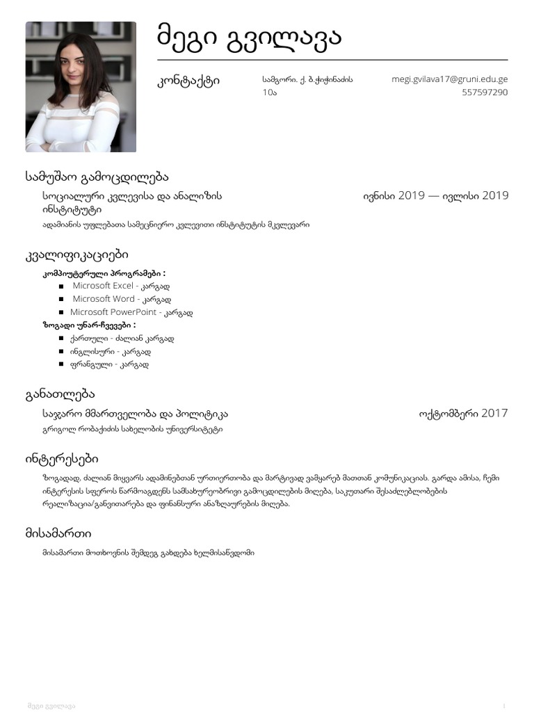 ჩემი CV PDF | PDF