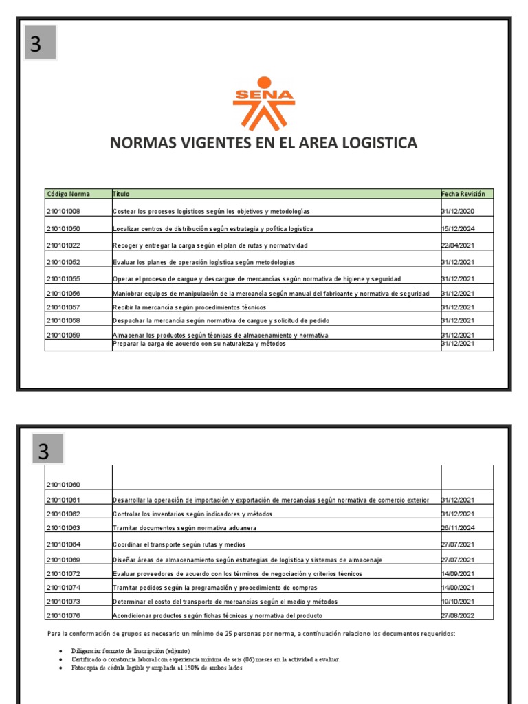 Normas Vigentes en Logistica | PDF | Logística | Industrias