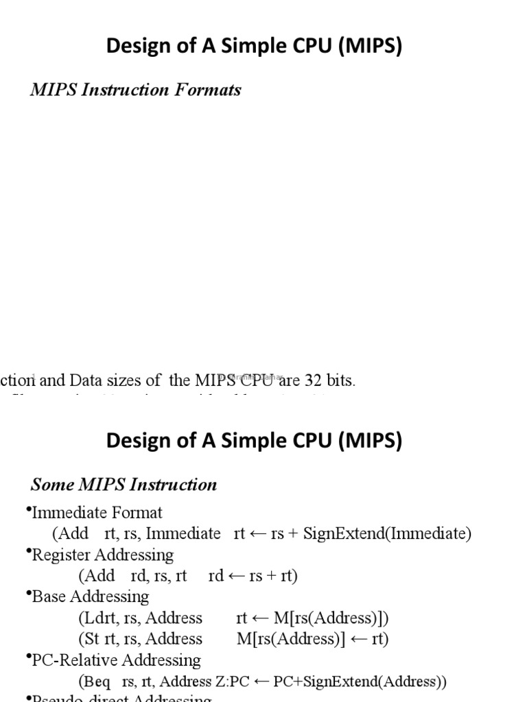 SImple CPU Design | PDF | Central Processing Unit | Manufactured Goods