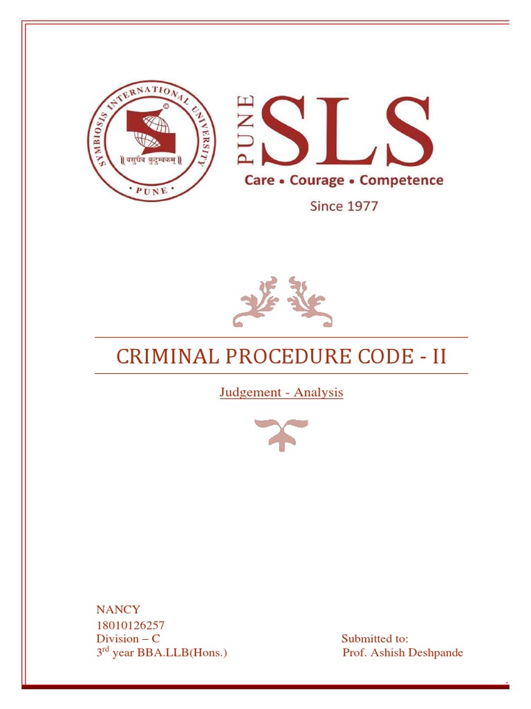 Judgement CRPC 2 Final | PDF | Criminal Procedure In South Africa | Judgment (Law)