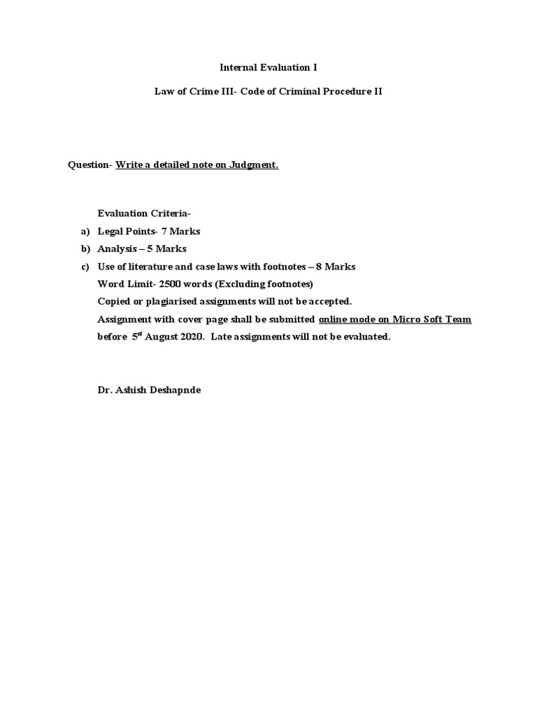 Internal I - CRPC 2 Format | PDF