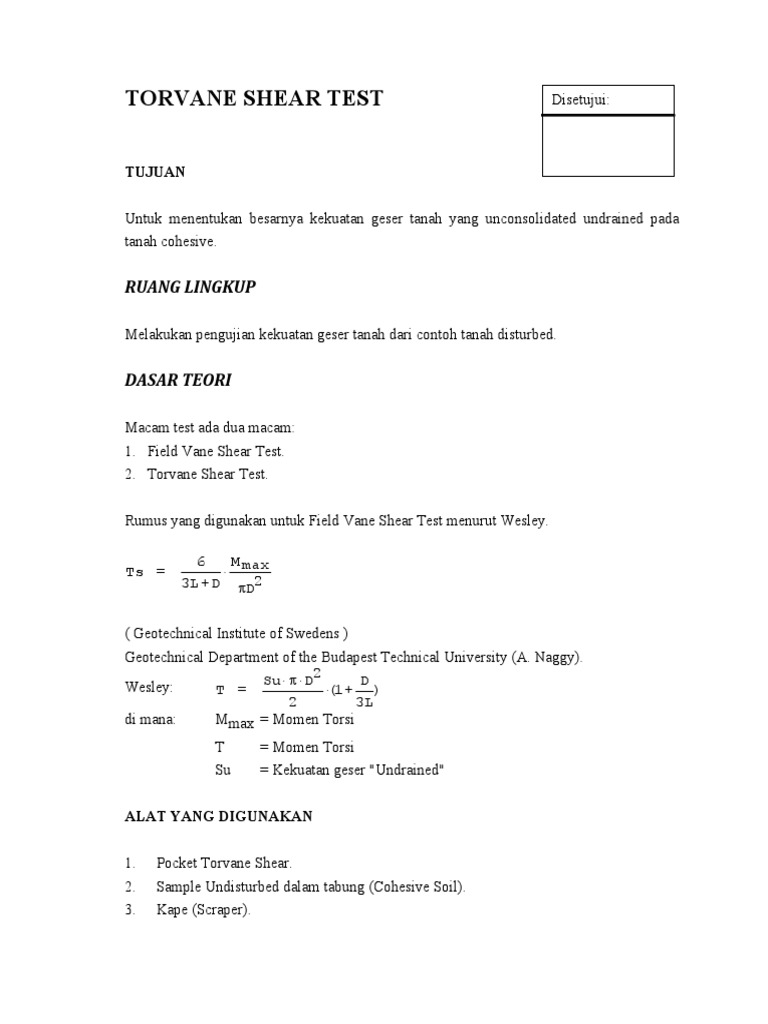 Torvane Shear Test ACC | PDF