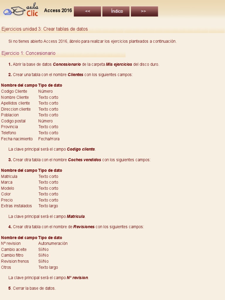 Curso Gratis de Access 2016. Aulaclic | PDF | Bases de datos | ciberespacio