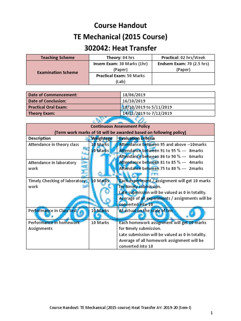 Course Handout Heat Transfer | PDF | Heat Transfer | Heat