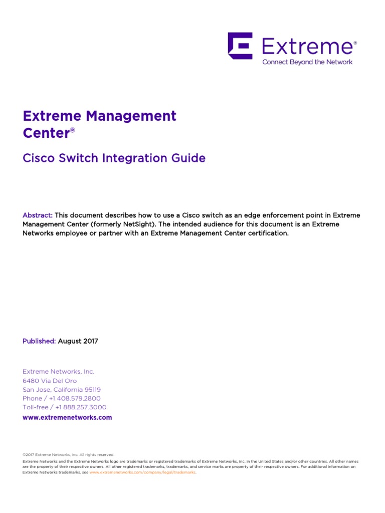 Extreme Management Center®: Cisco Switch Integration Guide | PDF ...