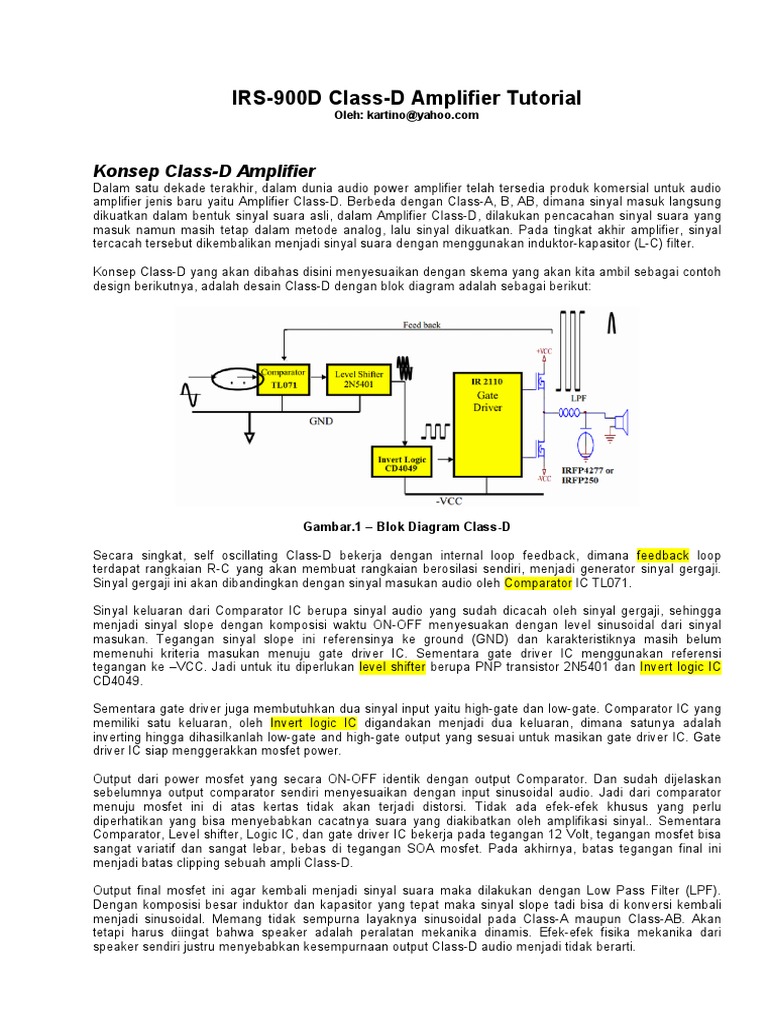 IRS-900D 900W Class-D Tutorial - Bahasa Indonesia (1) - 1 PDF | PDF